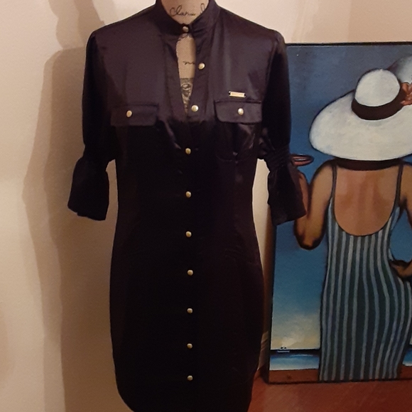 Apple Bottoms | Dresses | Apple Bottoms Satin Button Down Dress | Poshmark